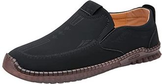 Generic Chaussures décontractées pour homme - En cuir de vache - Respirantes - Confortables - Antidérapantes - Semelle souple - Chaussures dextérieur pour hom