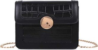 Generic Sac à bandoulière en cuir de couleur unie - Sac tendance pour femme - Grande capacité - Sacs à bandoulière pour femme, Noir, Taille unique