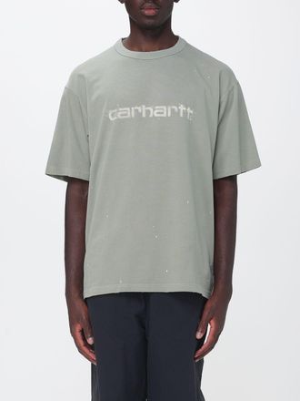 Carhartt Work in Progress T-Shirt aus Bio-Baumwolle mit gedrucktem Logo und &uuml;berschnittenen Schultern