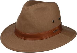 Stetson Chapeau Outdoor Cotton Traveller Homme - DEte de Peche Soleil avec Bandeau en Cuir Printemps-ete Ete - XXL (62-63 cm) Marron