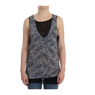 Costume National Luxuri&ouml;ses Seidenlogo Tanktop - - Tops - Damen - Schwarzk - L