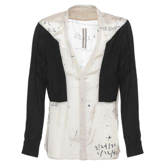 Rick Owens Homme, Chemises, Blanc, Taille: L Larry Fogpocket Shirt