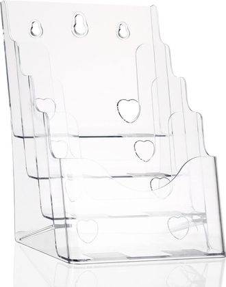 IFUNDOM DIKACA Acryl Mehrstufiger Prospekthalter Klarer Displayst&auml;nder Magazinhalter Desktop Organizer Transparent Leichter Tischaufsteller Vielseitig f&uuml;r B&uuml;r