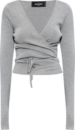 Dsquared2 Femme, Pulls, Gris, Taille: 40 FR Gilet avec fil lurex