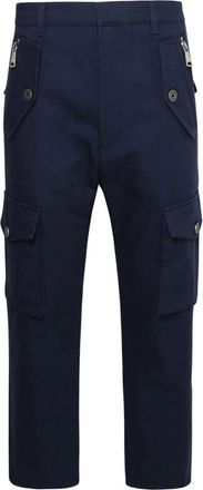 Balmain Homme, Pantalons, Bleu, Taille: M Pantalon en coton bleu avec plusieurs poches