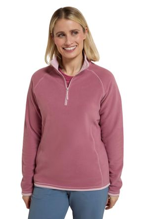 Mountain Warehouse Montana Fleecejacke für Damen aus Microfleece - Atmungsaktiver Fleece-Pullover für Damen, schnelltrocknend, warme Fleecejacke, Half-Zip - Outdoor Hell