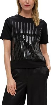 s.Oliver BLACK LABEL 2144037 T-Shirt &agrave; Paillettes, Noir 99D1, 38 Femme