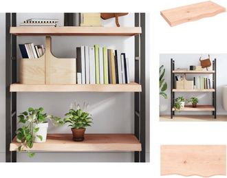 vidaXL Wandregal 80x40x(2-6) cm Massivholz Eiche Unbehandelt - Wandregal - Eichendielen - Holzmöbel - Wohnraumgestaltung - Dekoration