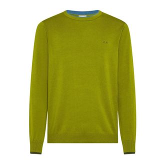 Sun 68 Rundhals-Pullover mit Doppelrippe - - Knitwear - Herren - Gr&uuml;n - S