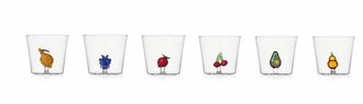 Ichendorf Set mit 6 Wassergläsern aus der Kollektion Fruits & Flowers, Borosilikatglas, Tumbler, Trinkglas, Zuhause, 200 ml
