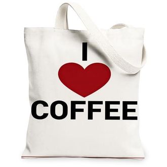 Generic Sacs fourre-tout en toile pour amateurs de caf&eacute;, sacs de courses r&eacute;utilisables, &eacute;l&eacute;gants et minimalistes respectueux de lenvironnement, l&eacute;gers et lava