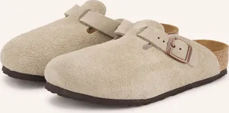Birkenstock Pantoletten Boston Kids Leve Taupe Suede Leather beige