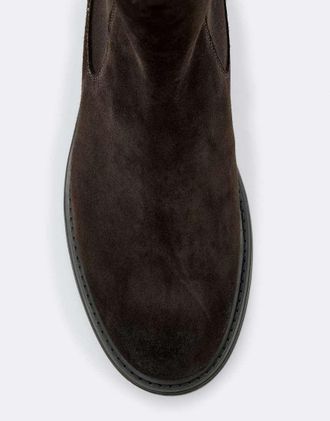 AllSaints Beryl Stiefel aus Wildleder in Dunkelbraun
