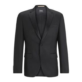 HUGO BOSS Homme, Vestes, Noir, Taille: L Veste de Smoking Slim Fit en Laine Noire