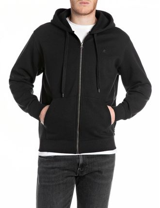 Replay Herren Hoodie mit Rei&szlig;verschluss Sweatshirtjacke, Black 098 (Schwarz), 3XL