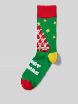 DillySocks Socken mit Motiv-Stitching Modell Santaception