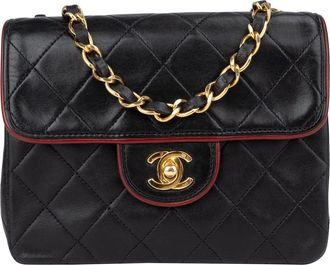 Chanel Crossbody Bags - Chanel Quilted Lambskin 24K Gold Single Flap Cross - Gr. unisize - in Schwarz - f&uuml;r Damen