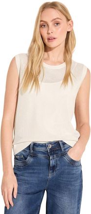 Street One Damen A302738 Mesh Pullunder, Lucid White, UK 18