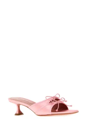 Amina Muaddi Womens Eleonora Mule Pink Fabric Sandal