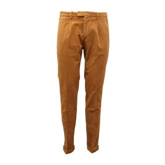BRIGLIA 1949 Schmale Passform Tabak Samt Hose - - Trousers - Herren - Braun - W46