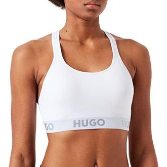 HUGO BOSS Femmes Bralette Padded Sporty Logo Brassi&egrave;re de Sport en Coton Stretch &agrave; Dos crois&eacute; et Bandeau logot&eacute;