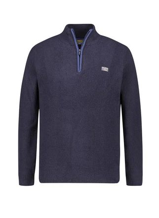 N.Z.A. Herren Pullover blau Mikrofaser unifarben