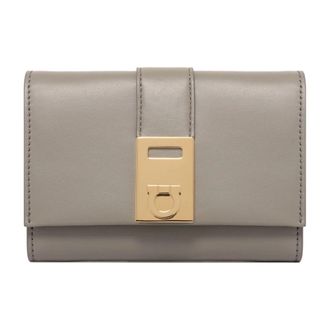 Ferragamo Ash Grey Hug Compact Wallet - - Accessories - Damen - Grau - ONE SIZE