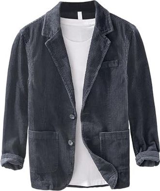 Generic Blazers en velours c&ocirc;tel&eacute; pour homme - Style vintage et d&eacute;contract&eacute; - Veste fine et &eacute;paisse - Pour le sport daffaires, gris, XL