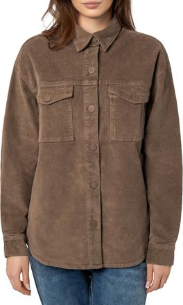 Eight2Nine Damen Cord Hemdjacke - L&auml;ssige Cordjacke mit Knopfleiste brown XS