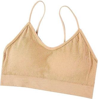 Generic Soutien-gorge 2026 pour femme - Couleur unie - Tube de fil - Sangle de poitrine, beige, XL