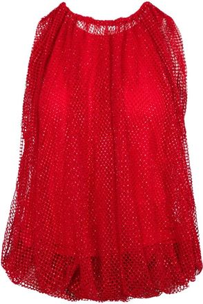 Sportmax Femme, Tops, Rouge, Taille: 40 FR Mesh Top with Crystals
