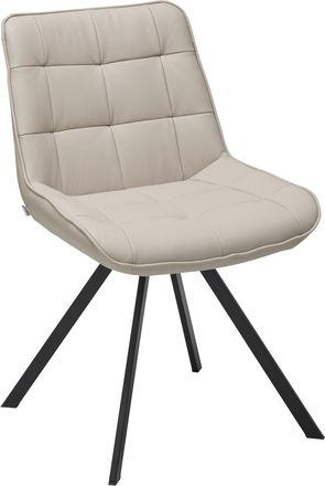 Livetastic Stuhl Echtleder, Beige, Metall, Leder, Echtleder, B&uuml;ffelleder, Flachrohr, 56x86x60 cm, Esszimmer, St&uuml;hle, Esszimmerst&uuml;hle, Lederst&uuml;hle