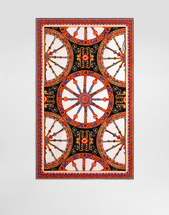 Dolce & Gabbana Strandtuch Aus Frottee Mit Carretto-print - Frau Bademode Multicolor Onesize