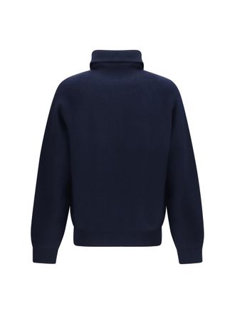Prada Half-Zip Wool and Cashmere Sweater - Navy