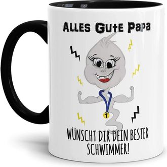 Tassendruck Lustige Tasse mit Spruch für Papa - Bester Schwimmer - Super-Spermium/Bestes Vatertagsgeschenk/Geschenk-Idee Geburtstag Vatertag/für Väter - Innen & H