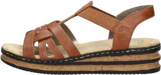 Rieker Femme, Chaussures, Brun, Taille: 37 EU Sandales Confortables Plates