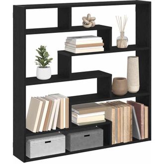 vidaXL Vidaxl - tag&egrave;re cube murale 7 compartiments noir bois ding&eacute;nierie