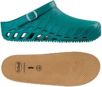 Scholl Clog Evo Vert + Semelles Anatomiques et Antistatiques pour Clog Evo - Vert/Marron