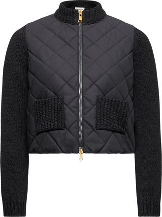 Moncler Cardigan zippé matelassé en coton