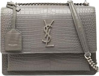 Saint Laurent Pre-owned Sunset Crossbody - Femme - Pre-owned - Gris - Taille: ONE Size
