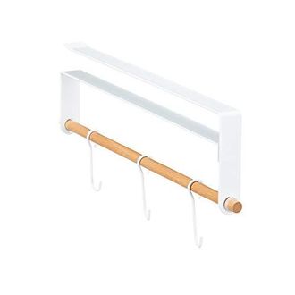 Relaxdays Schrankeinsatz Kleiderschrank, zum Einh&auml;ngen, 3 Haken, platzsparend, H&auml;ngeleiste HxBxT 13x2x30 cm, wei&szlig;/natur