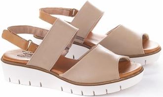 Lince Lince Sandales Comodo | Semelle compens&eacute;e en caoutchouc | Semelle int&eacute;rieure gel | V13401 | Fabriqu&eacute;es en Espagne, Velvet Duna, 41 EU