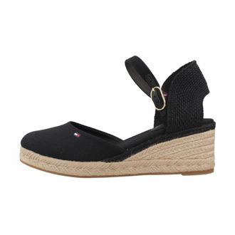 Tommy Hilfiger Femme, Chaussures, Noir, Taille: 39 EU Mid Wedge Espad Closed Toe