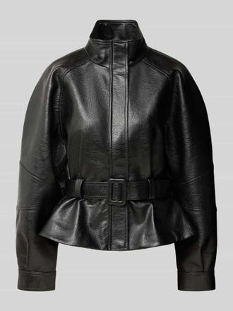 Neo Noir Jacke in Leder-Optik mit G&uuml;rtel Modell Jaclyn