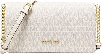 Michael Kors Jet Set Signature Logo Crossbody Bag Light Cream Multi