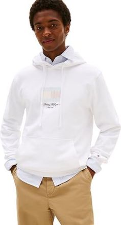 Tommy Hilfiger Sweat &agrave; Capuche Homme Ithaca Flag en Coton, Blanc (White), XXL