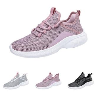 Generic Baskets athl&eacute;tiques pour femme - Chaussures de marche &agrave; lacets l&eacute;g&egrave;res et respirantes - Antid&eacute;rapantes - Pour jogging, fitness, tennis, rose, 38.5 EU