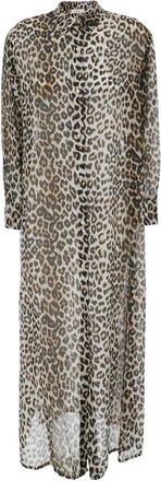 Jucca Femme, Robes, Multicolore, Taille: 40 FR Animalier Print Shirt Dress