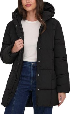 Jacqueline de Yong Damen Steppjacke JDYWonder Long Puffer gesteppter Parka mit Kapuze 15354000 Black XL