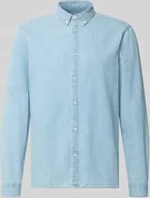 Review Regular Fit Freizeithemd in Denim-Optik